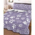 Purple Paw Print Quilts Bedding Set Full Size Modern Classic Purple ...