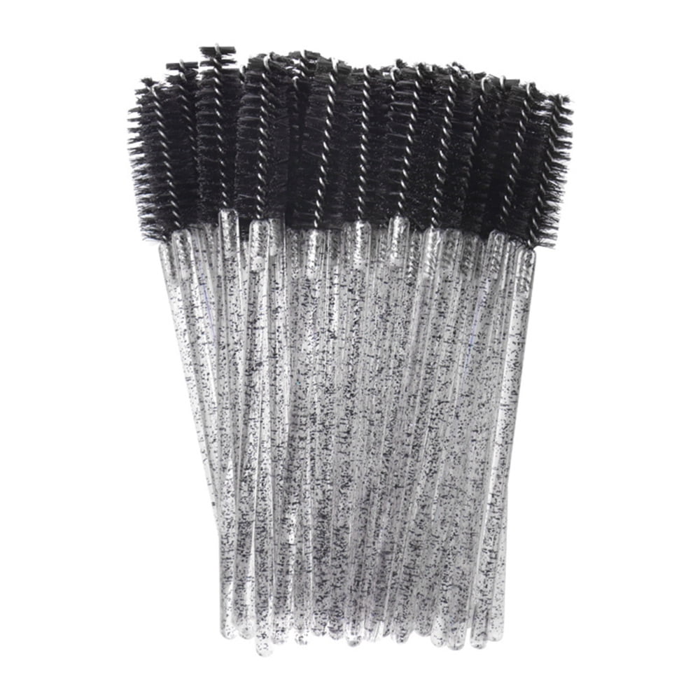 50pcs Crystal Rod Color Eyelash Comb Soft Bristle Eyelash Brush Eyebrow ...