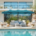 13FT Outdoor Umbrella for Patio, Double sided Pool Umbrellas with Fade ...
