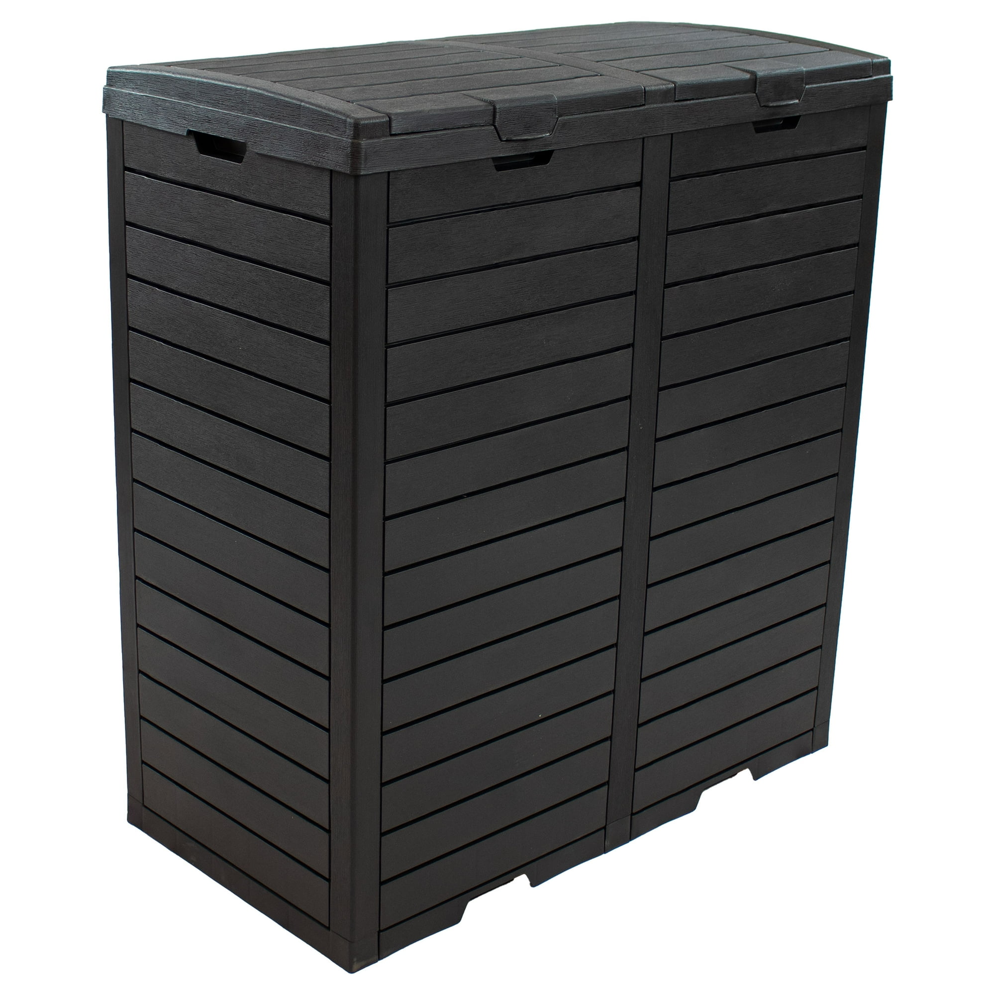 Click here for Sunnydaze Outdoor Double Trash Can - Polypropylene... prices