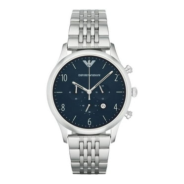 Emporio Armani Men's Chronograph Classic Black Leather Strap Analog ...