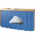 Blue Sky Cabinet Curtain 28"W x 51"L, Abstract Sky White Minimalist ...