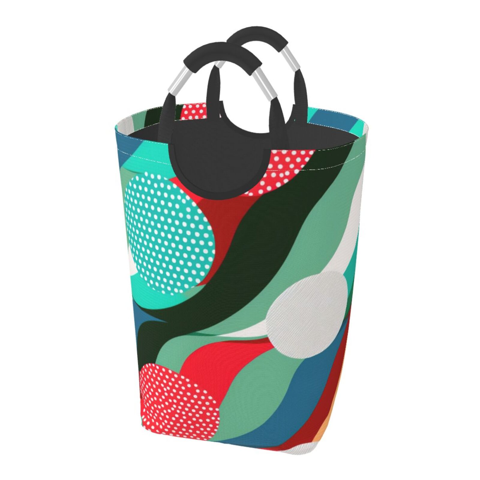 Laundry Hampers, Retro Waves Polka Dots Pattern Foldable Laundry Hamper ...