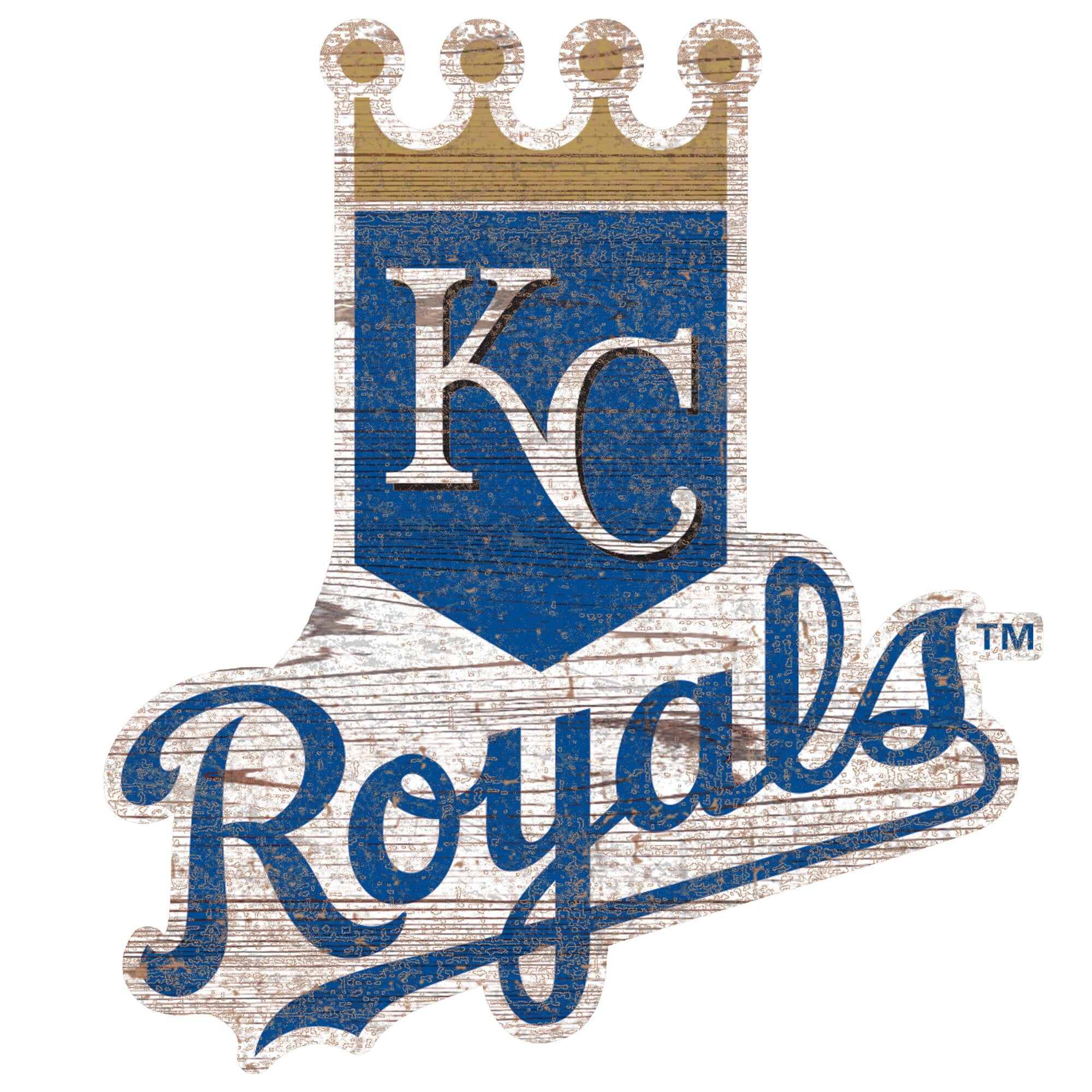 Kansas City Royals 24'' x 24'' Distressed Logo Cutout Sign - Walmart ...