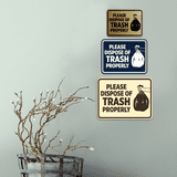 Signs ByLITA Classic Framed Please Dispose Of Trash Properly Sign ...