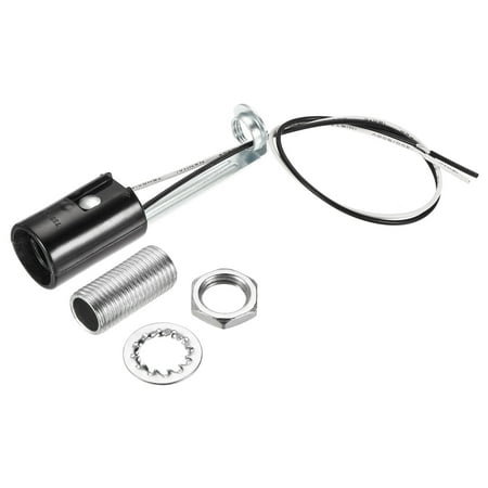 Uxcell E14 Lamp Socket, Candle Lamp Holders, 21x78mm Black with Wire ...