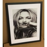 Kate Moss Fashion Mustache poster - Walmart.com