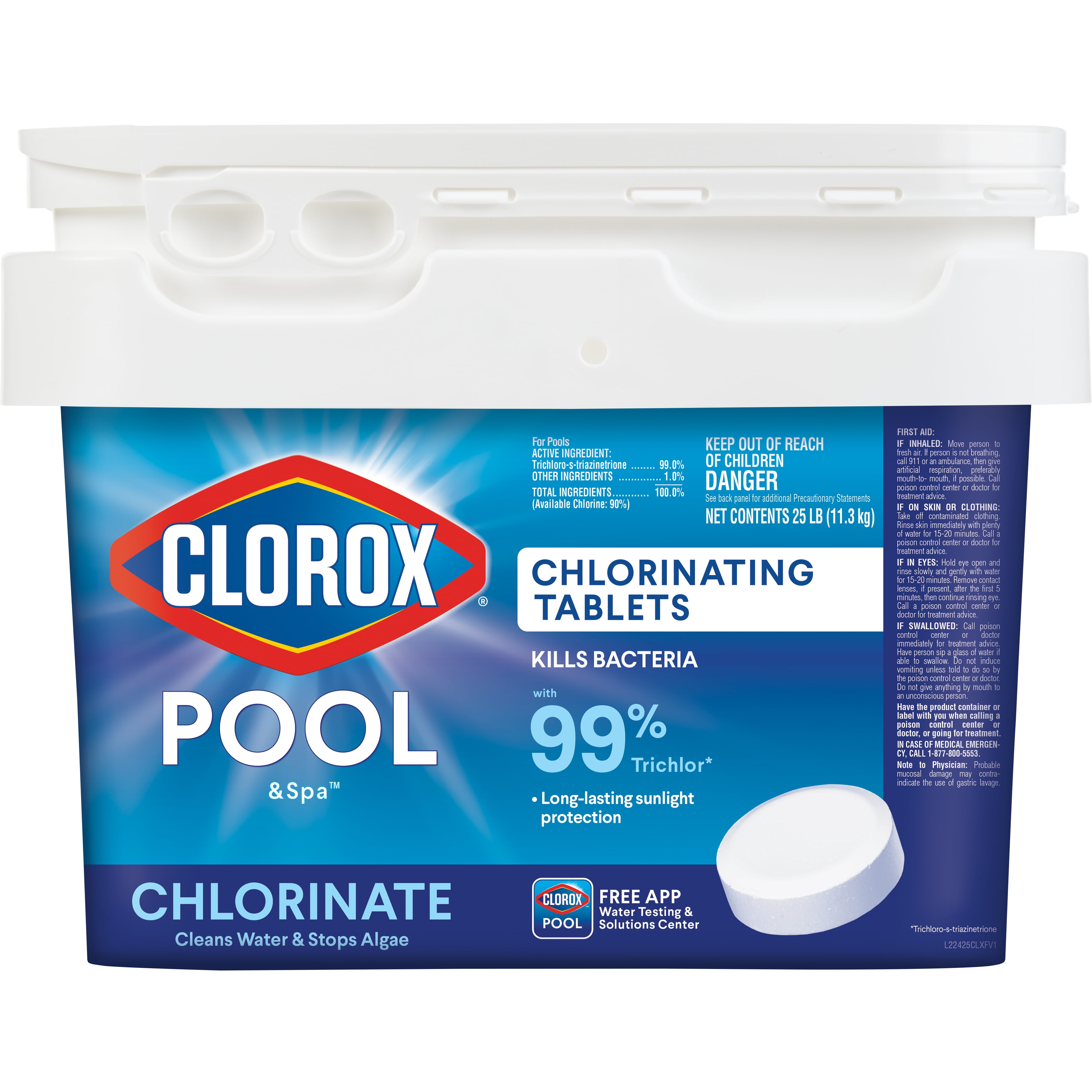 Clorox Pool and Spa Active 99 Three inch Chlorinating Tablets, 25 lbs ...