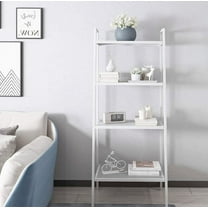Zimtown Stylish Tall 4-Tier Metal Leaning Ladder Shelf Bookcase Storage ...