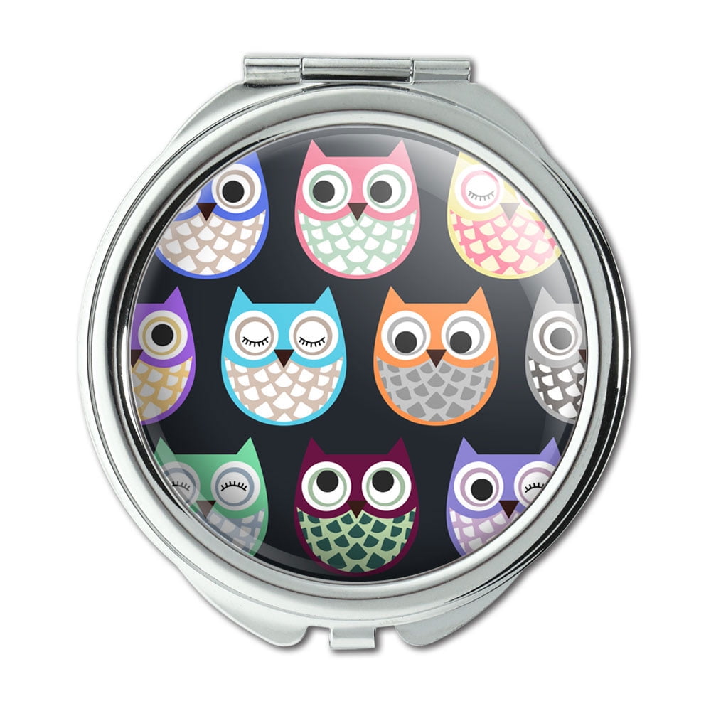 Colorful Owls Cute Pattern Compact Purse Mirror - Walmart.com