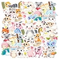 35pcs-50pcs Cartoon Animal Stickers Cute Animal Stickers Funny PVC ...