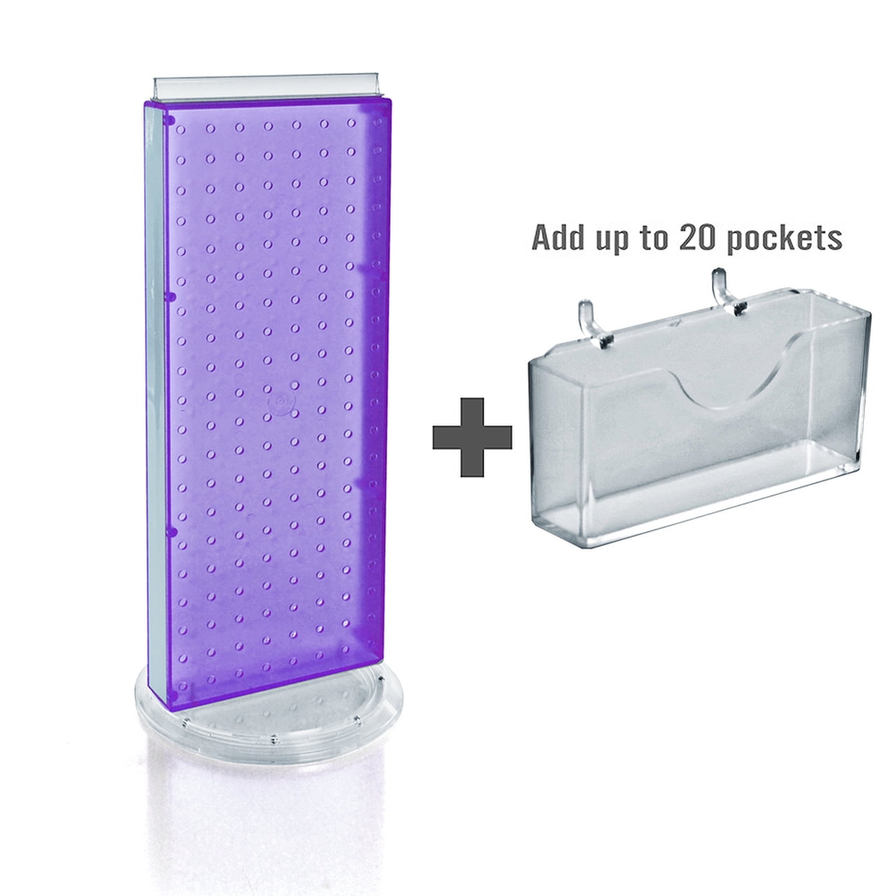 Azar Displays 700505-PUR Purple 27 Pocket, Revolving Pegboard Gift Card ...