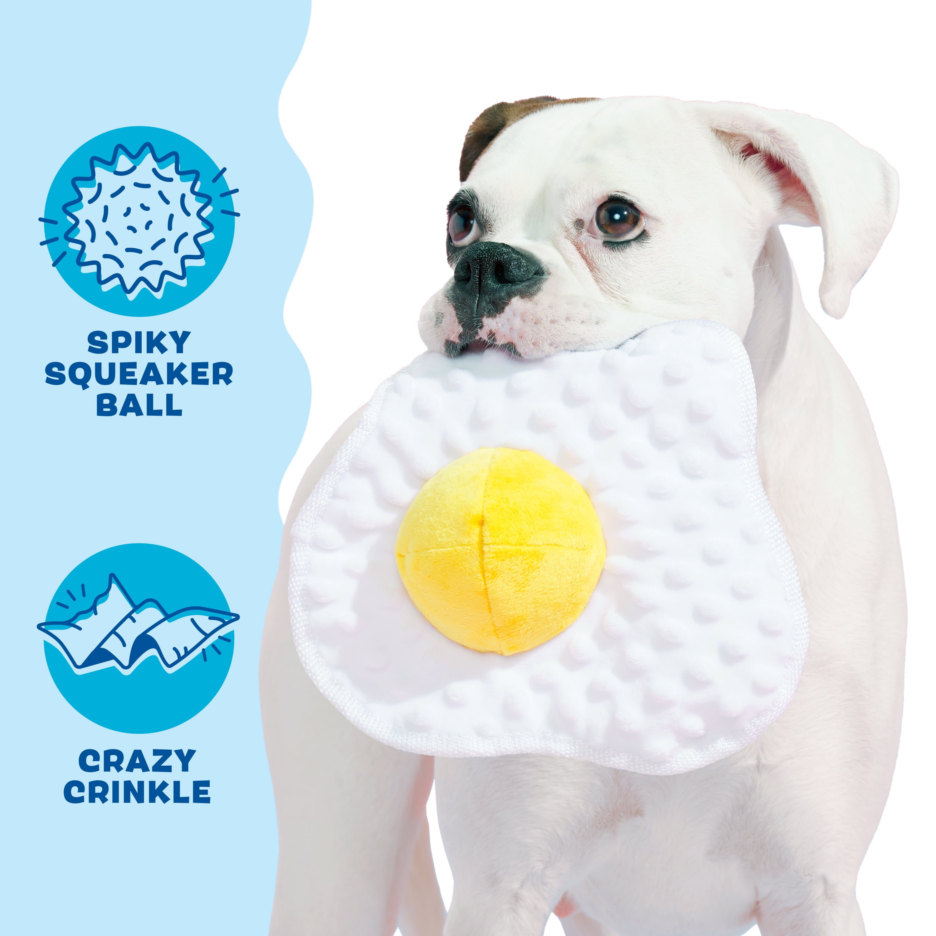 BARK Puppy Side Up Egg Dog Toy With Squeaker For Small and Medium Dog Sizes Walmart