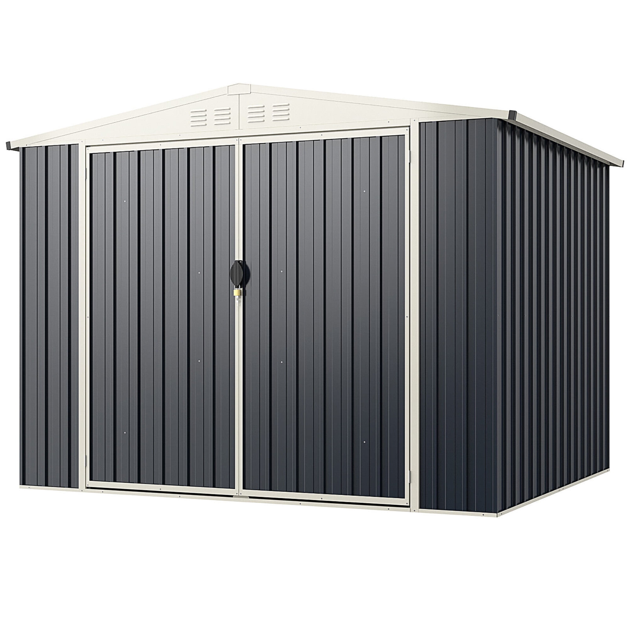 Click here for Gymax 8 X 6.3 Ft Metal Outdoor Storage Shed W/ Loc... prices