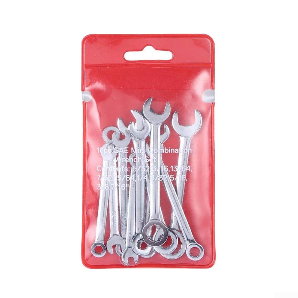 10pcs Combination Spanner Set Small Wrench Metric SAE Imperial Portable ...