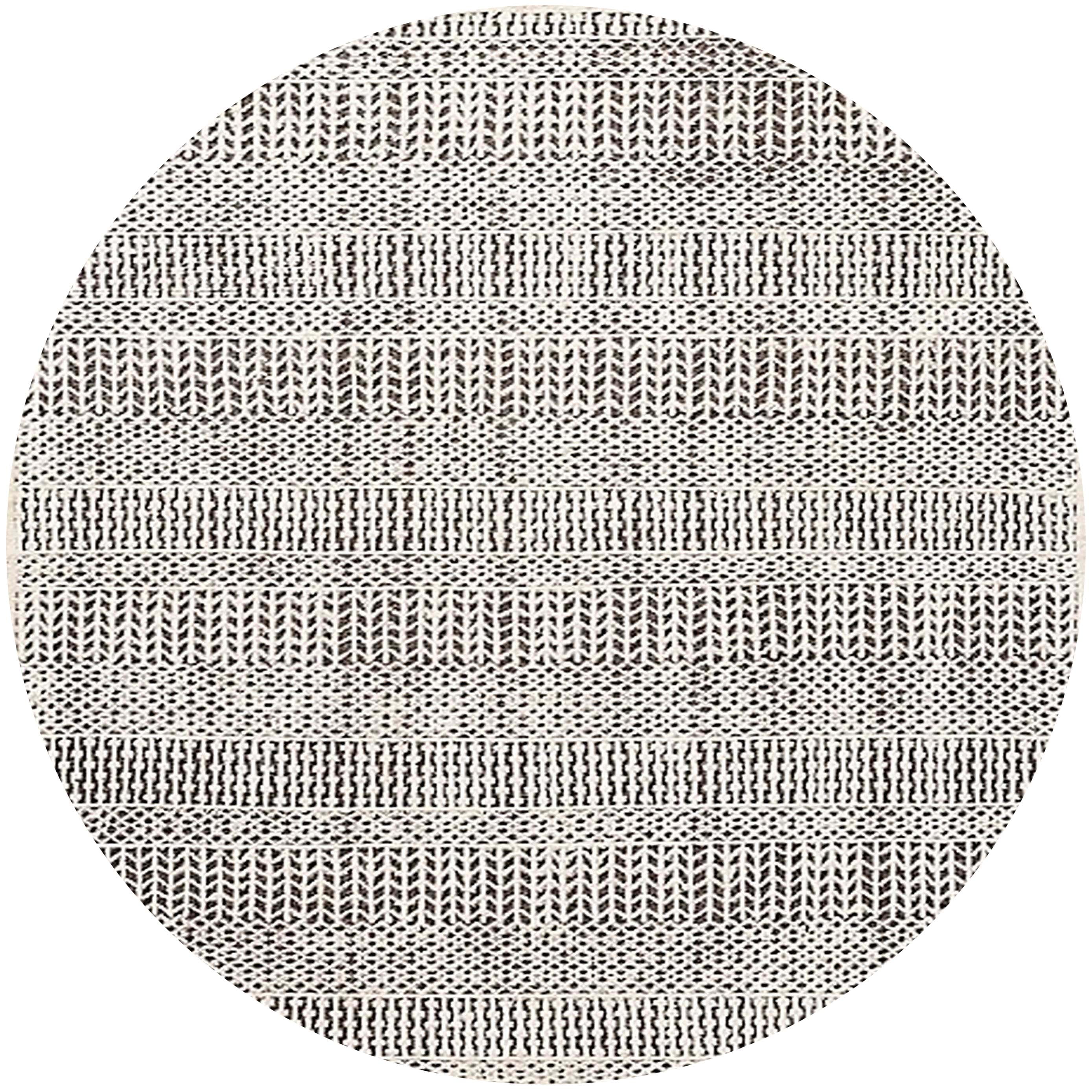 Ahgly Company Indoor Round Mid-Century Modern Rice Beige Oriental Area ...