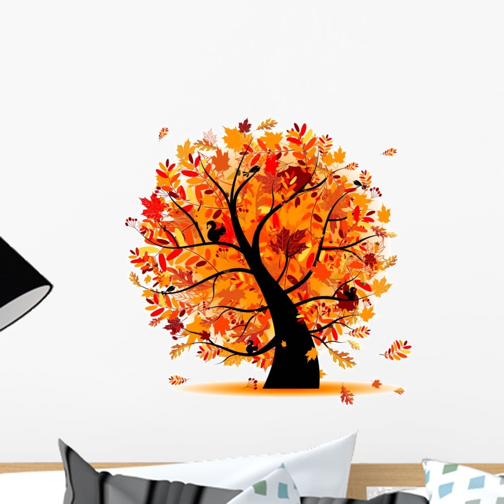 Beautiful Autumn Tree for Wall Decal Mural by Wallmonkeys Vinyl Peel ...
