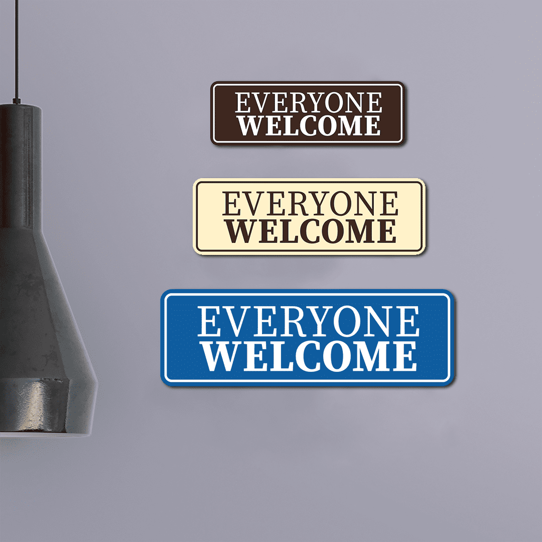 Standard Everyone Welcome Sign (Black Gold) - Large - Walmart.com