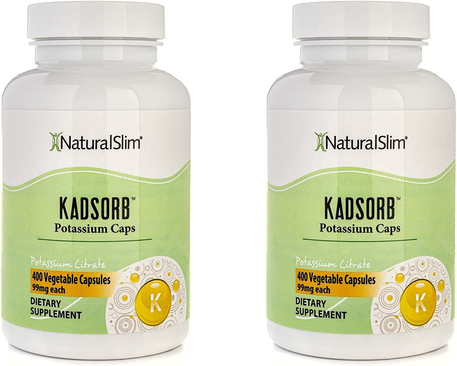 NaturalSlim Kadsorb Potassium Citrate Capsules - 2 Pack, 99 mg 400 ...
