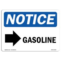 OSHA Notice Sign - Gasoline [Right Arrow] Sign With Symbol | Decal ...