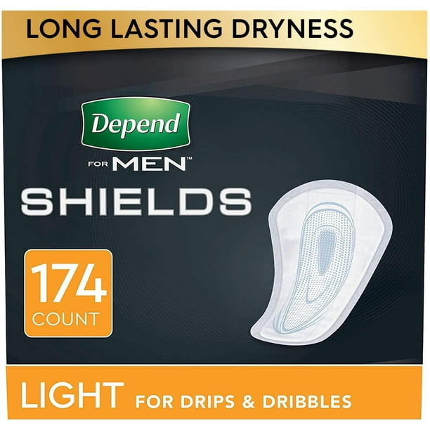 Depend Shields for Men, Light Absorbency Incontinence Protection, 174 ...