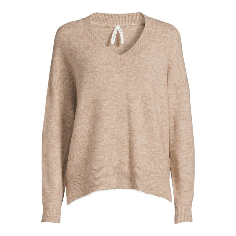 Dreamers by Debut Women's Oversized V-Neck Sweater with Long Dreamers by Debut Women's Oversized V-Neck Sweater with Long