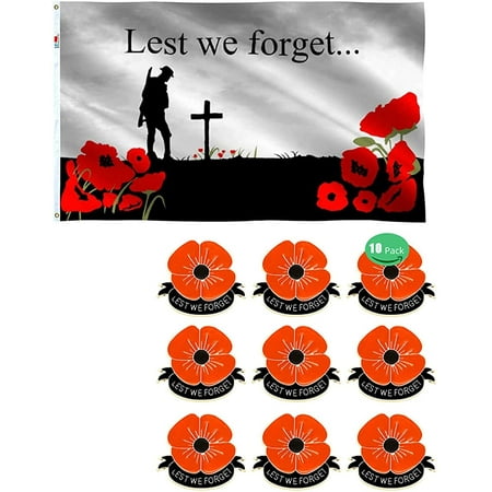 Lest We Forget Flag 3X5Ft And 10Pack Pins WW1 Centenary Forget-me-not ...