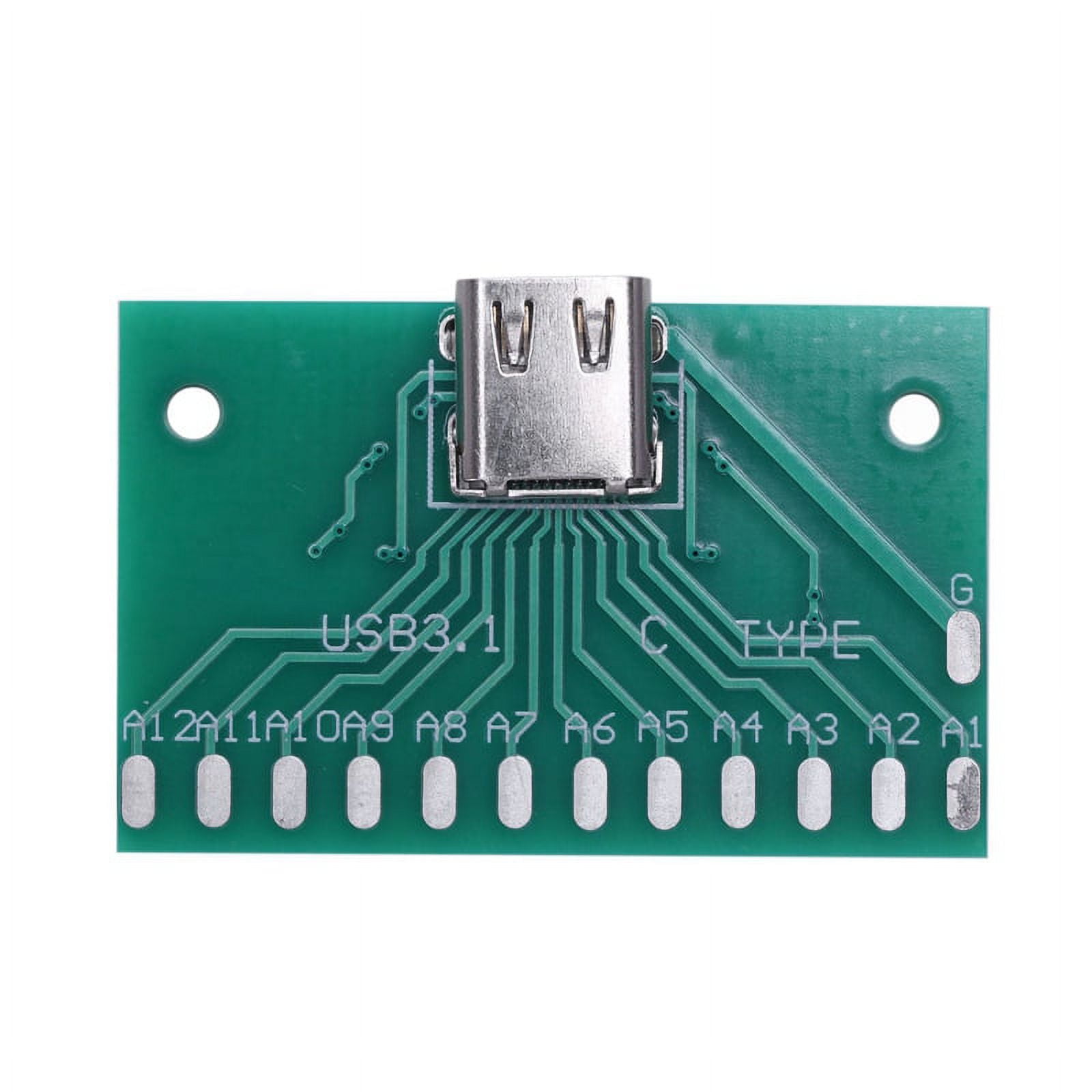 Conector USB-C hembra tipo C de 24 pines (DIY) con placa de circuito ...
