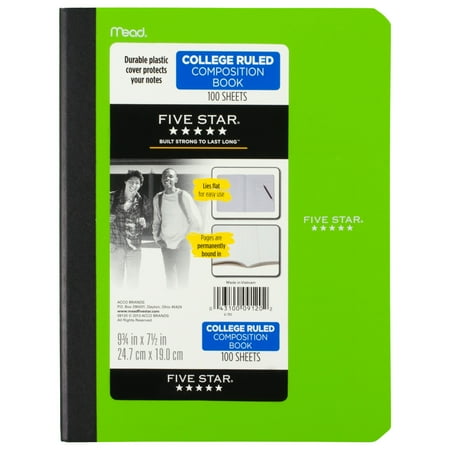 Five Star Composition Book, Notebook, College Ruled Paper, 100 Sheets ...