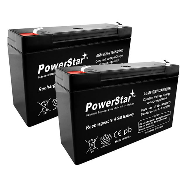 Lot of Two 6V 12Ah 6 Volt 12 Ah Hour Sealed Lead Acid Battery UB6120 ...