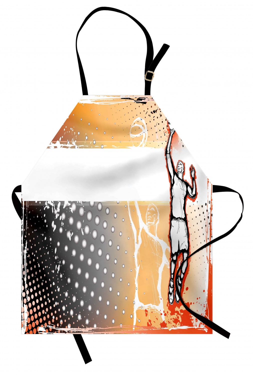 Basketball Apron Basketball Player in the Middle of Game Dotted ...