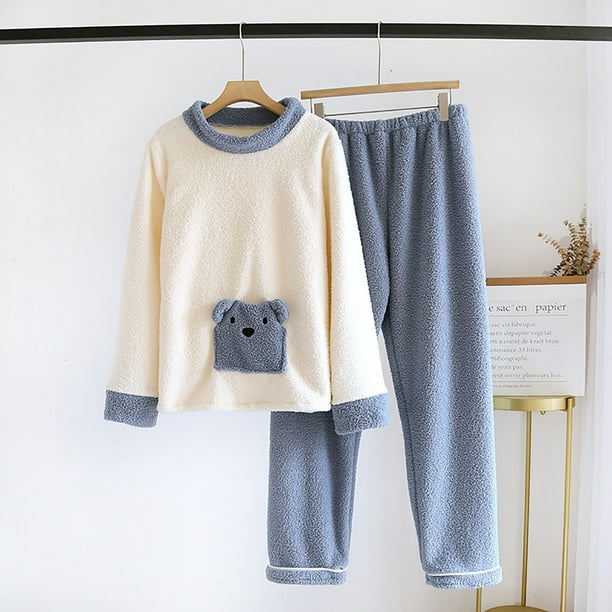 zanvin Fluffy Pajamas Set for Women Soft Comfy Fleece Pjs Pullover ...