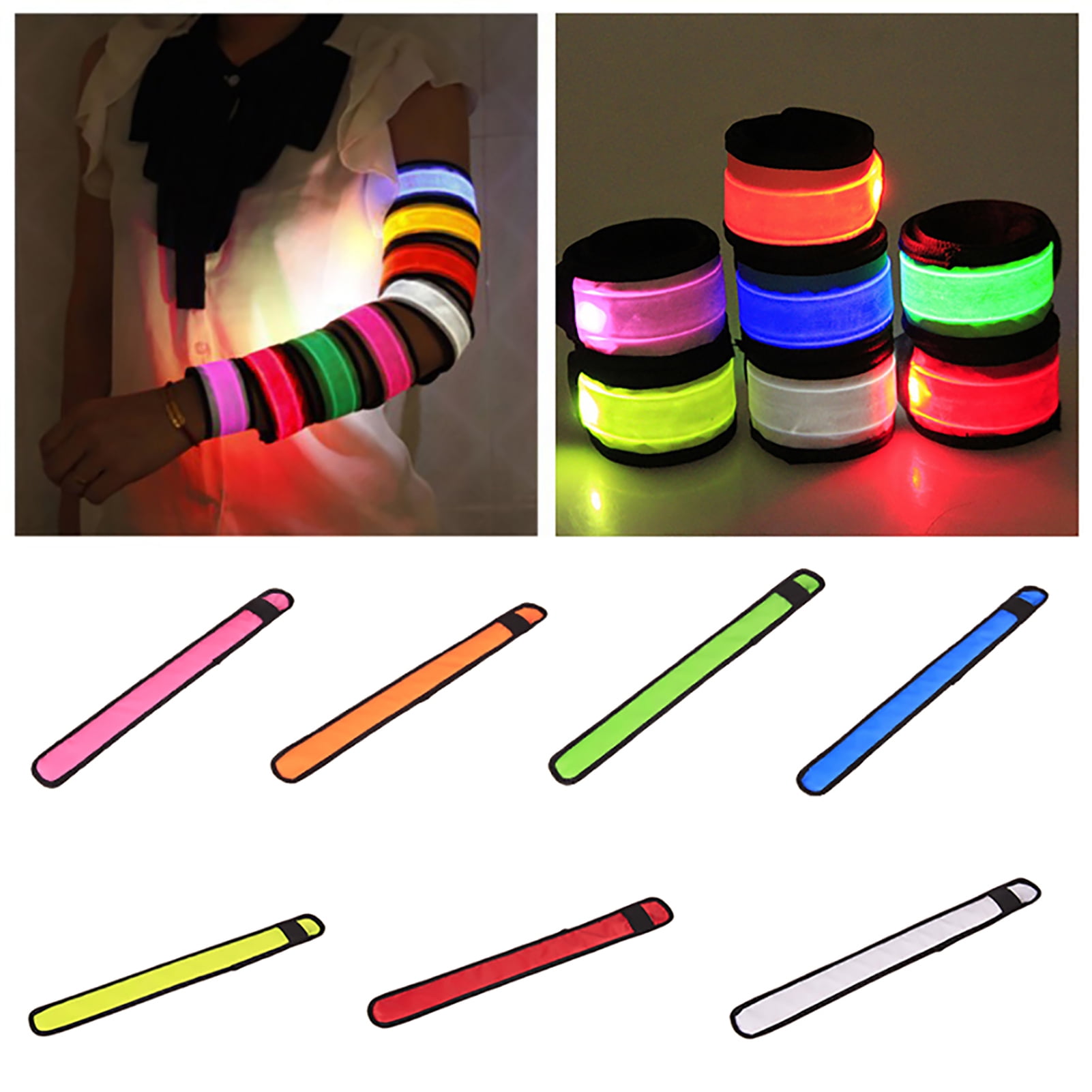 Cheers.US LED Bracelet Light up Bracelets Armbands Flashing Sports ...
