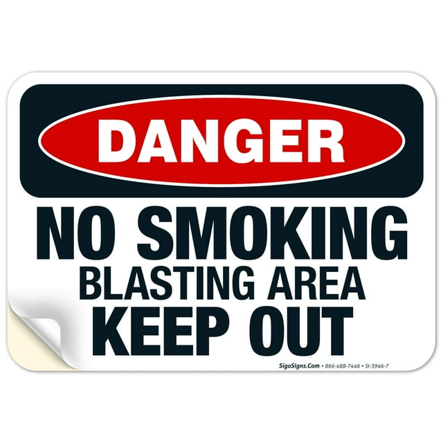 Danger No Smoking Blasting Area Keep Out Sign, OSHA Danger Sign, 10x7 ...