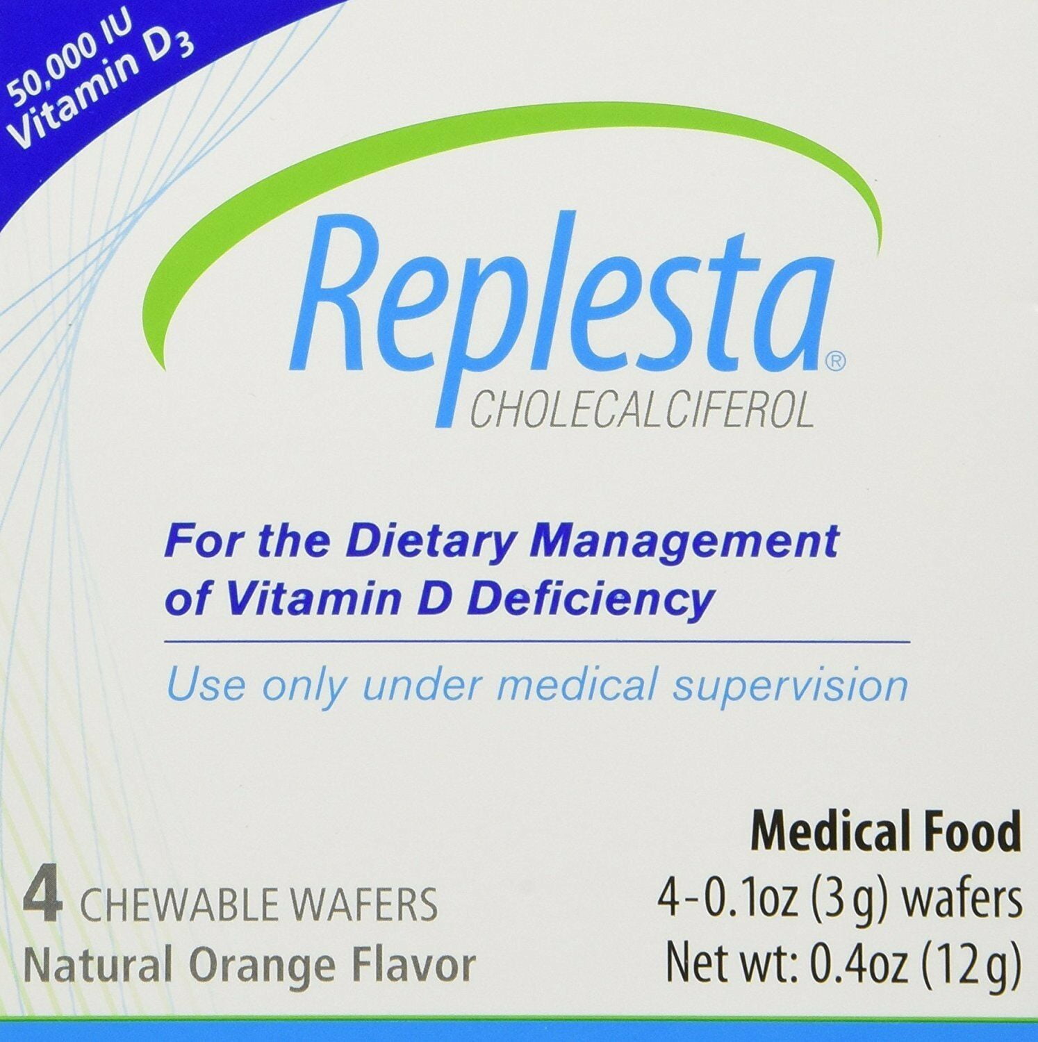 Replesta Cholecalciferol 50,000 IU Vitamin D3, Natural Orange, 4ct, 2 ...