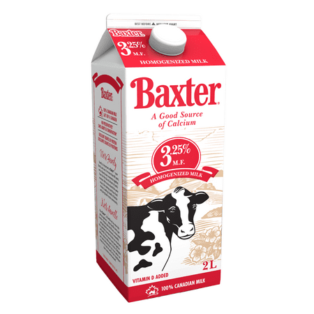 Baxter 3.25% Homogenized Milk, 2L carton, 2 L - Walmart.ca