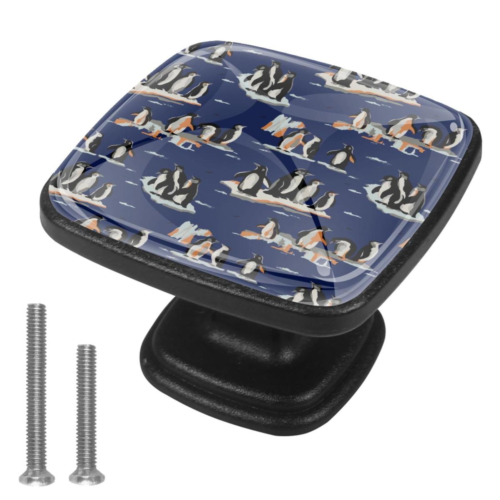 4 Pcs Cabinet Handle Drawer Pulls Penguin Knobs with Screws Square ...