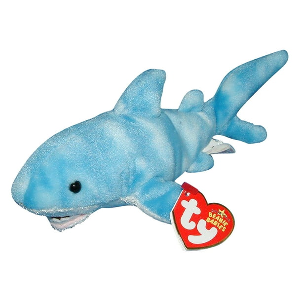 Ty Beanie Baby: Finn the Shark- Blue | Stuffed Animal | MWMT's ...