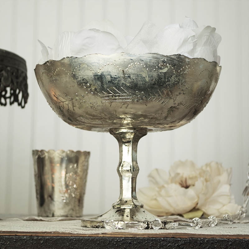 Cake & Candy Displays Mercury Glass Compote Dish Bowl Centerpiece with ... Cake & Candy Displays Mercury Glass Compote Dish Bowl Centerpiece with ...