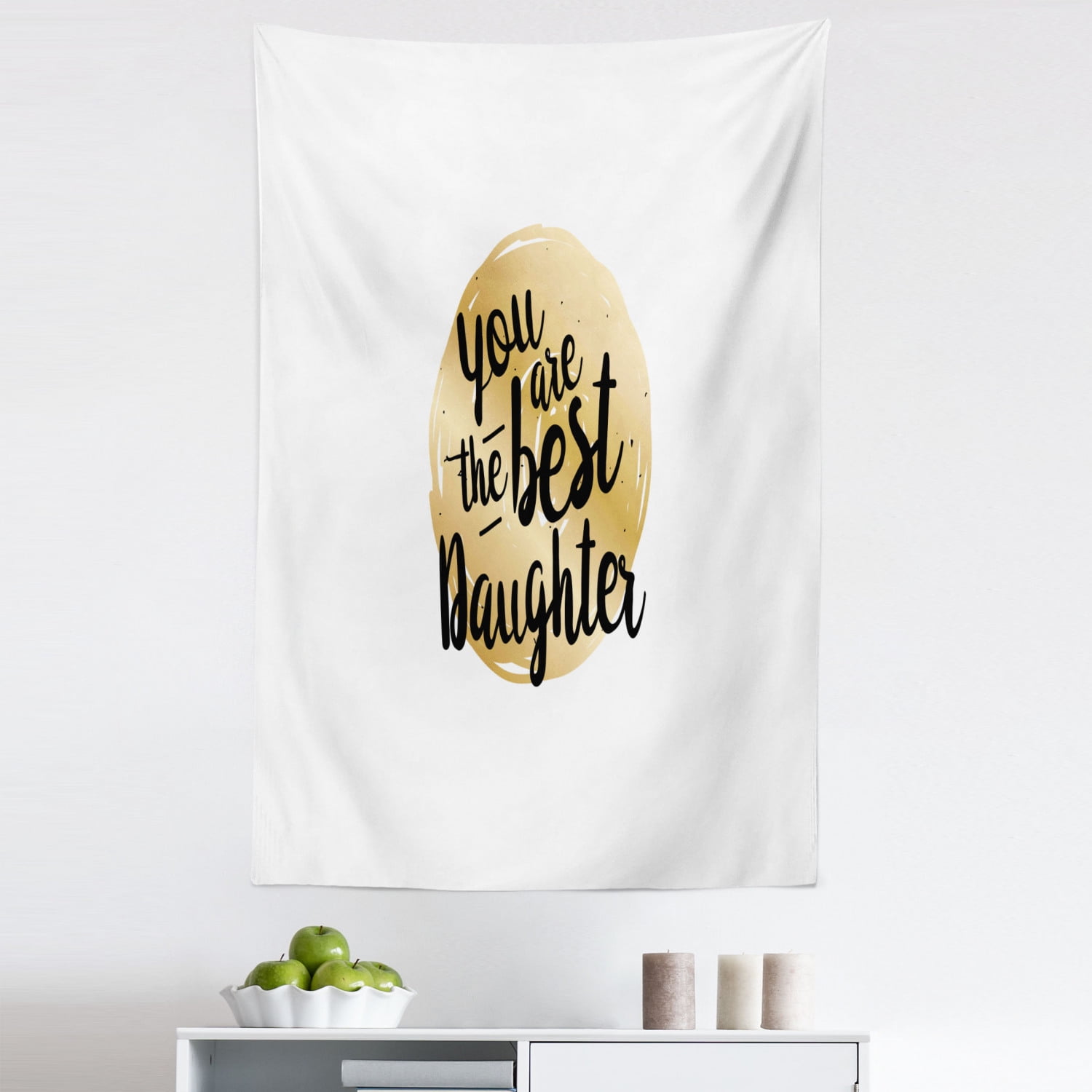 Daughter Tapestry, Best Daughter Inscription Circular Background Hand ...