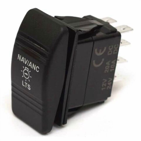Carling Boat Rocker Switch | Navigation Lights ON/OFF 20A 12V 6-Spade ...