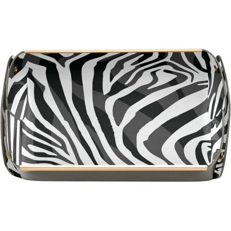 Zebra Skin Animal Texture Rectangular Desk Organizer Tray PVC Leather ...