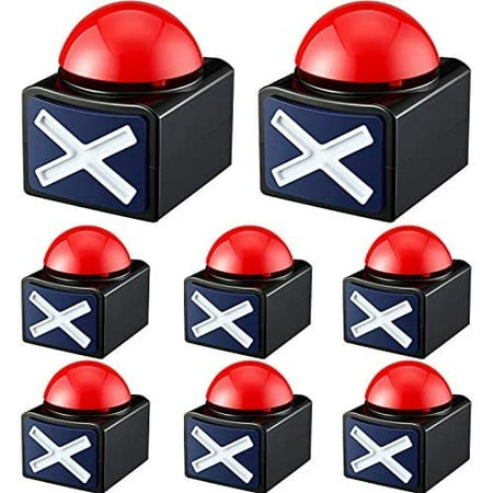 8 Packs Game Answer Buzzers Alarm Buttons with Sound and Light Funny ...