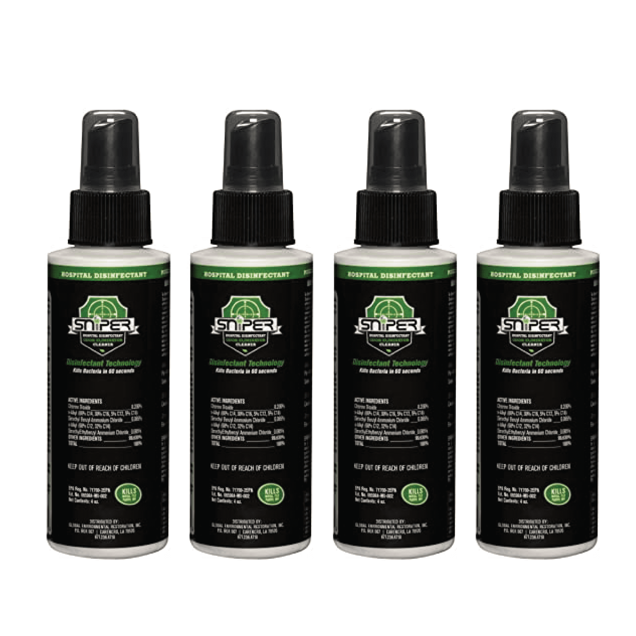 SNiPER Hospital Disinfectant, Odor Eliminator & All-Purpose Cleaner, 4 ...