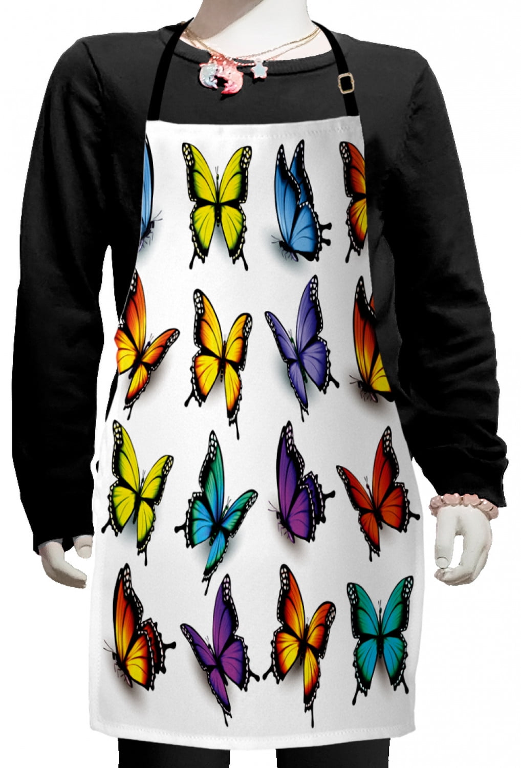 Butterfly Kids Apron, Colorful Moth Wings Animal Spring Inspirational ...