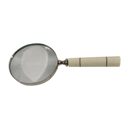 Sagebrook Home 16593-04 4 in. Resin Magnifying Glass, Ivory & Beige ...