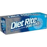 Diet Rite Pure Zero Cola Drinks, Caffeine Free, 12 fl oz, 12 Pack Cans ...