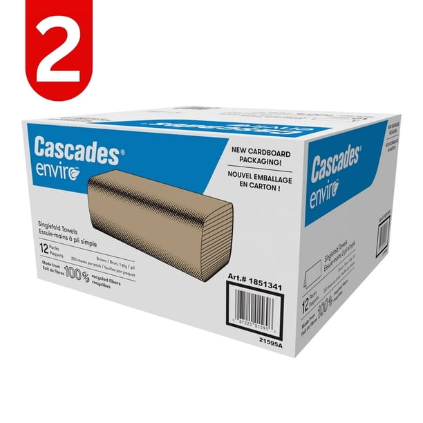 Cascades Singlefold Hand Paper Towel 12 * 250 ct | Brown Paper towel ...