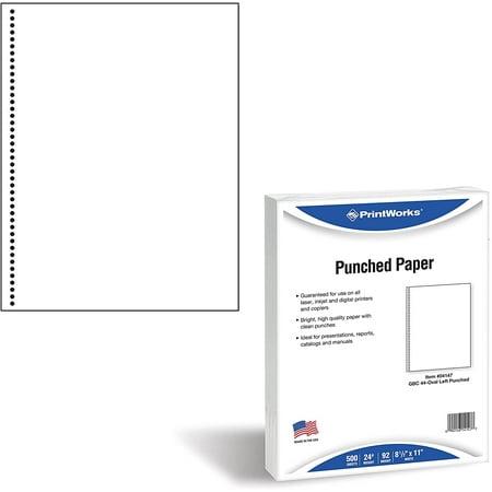 PrintWorks Professional Prepunched Paper, 8.5 x 11, 24 lb, 44-Hole ...