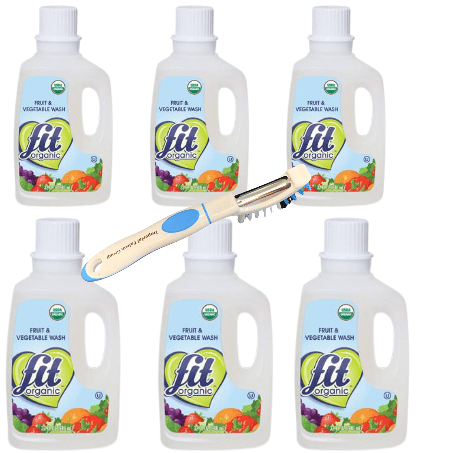 32 oz Fit Produce Wash With Imperial Produce Duo Cleaning/Peeling Bush ...